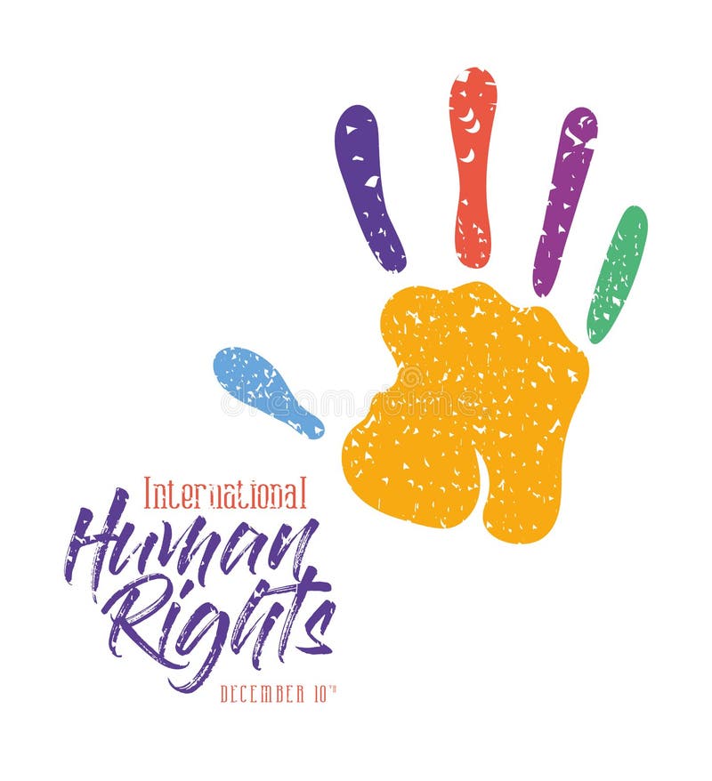 International Human Rights and Colored Hands Prints Vector Design Stock ...