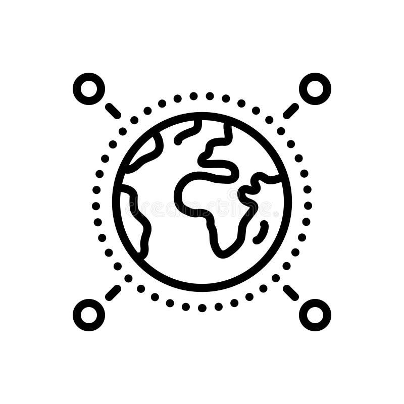 Black Line Icon for International, Language and Worldwide Stock Vector ...
