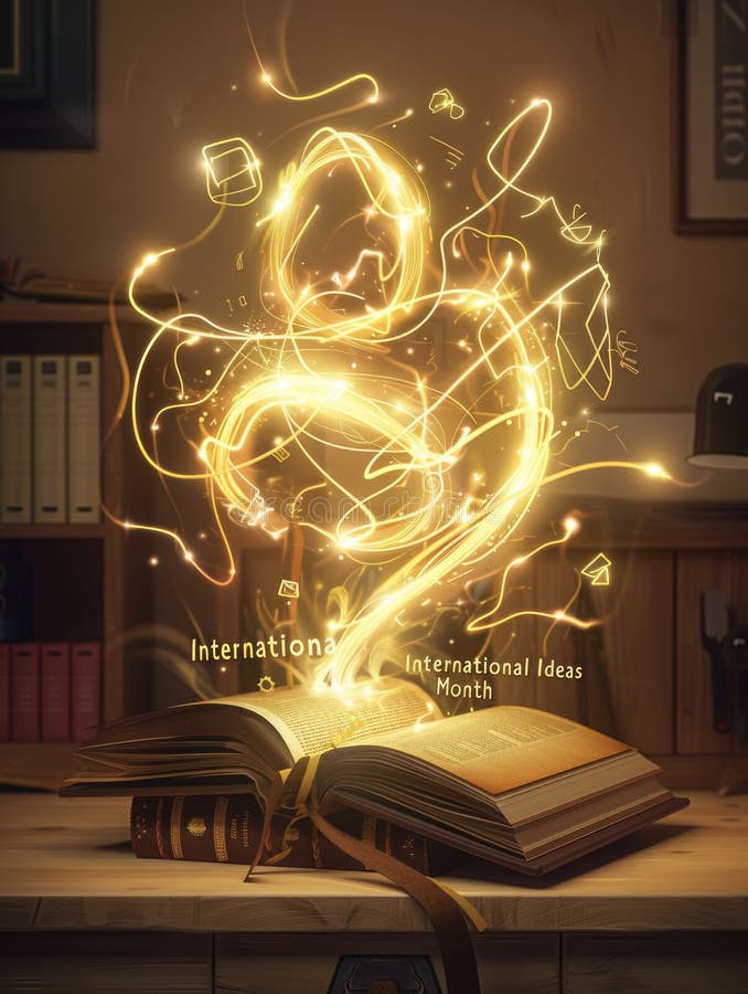 International Ideas Month Celebration with Glowing Creativity in a ...