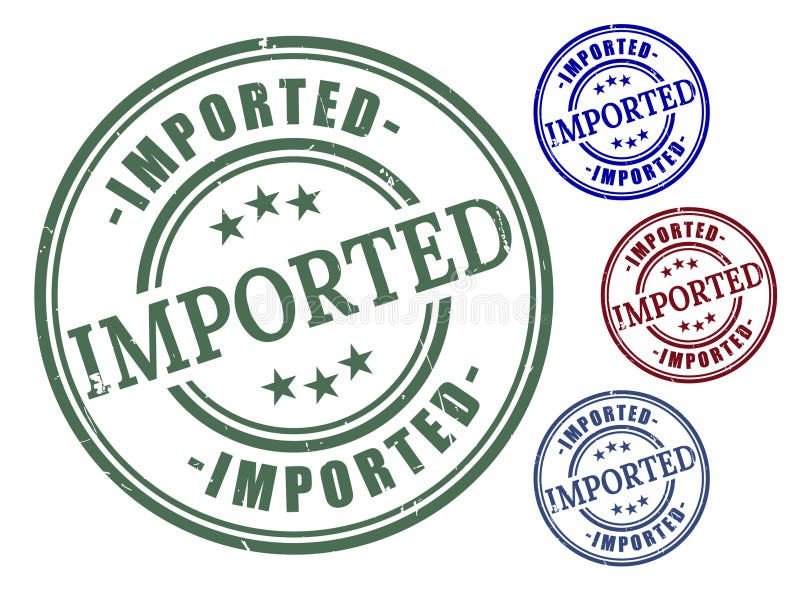 International Import Stamp Pack, Grunge Rubber Customs Vector Icons ...
