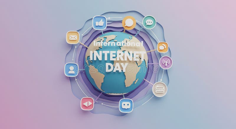 International Internet Day Celebration with Global Connectivity Concept ...