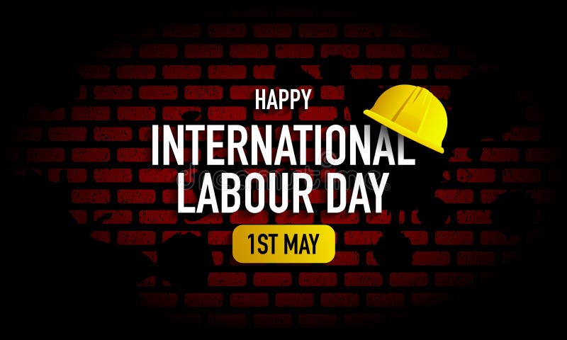 International Labor Day Template Design with Helmet and Unfinished Wall ...