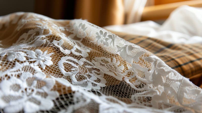 International Lace Day Intricate White Lace Fabric with Floral Patterns ...
