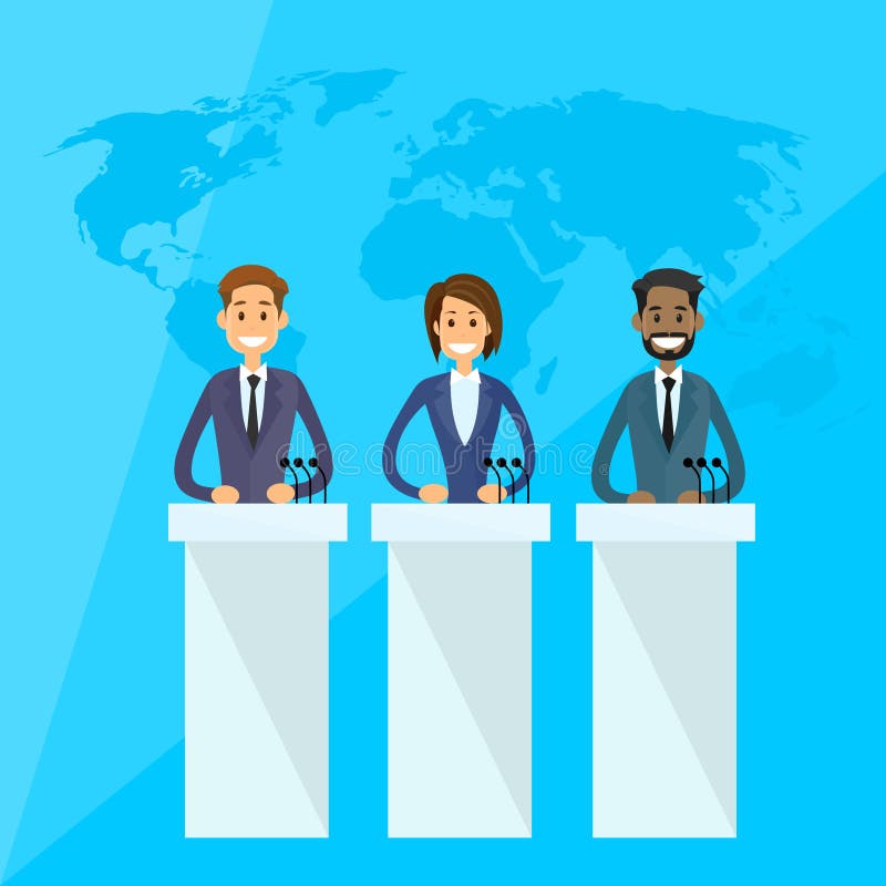 International Leaders President Press Conference Stock Vector ...