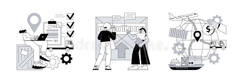 International Logistics Abstract Concept Vector Illustrations. Stock ...