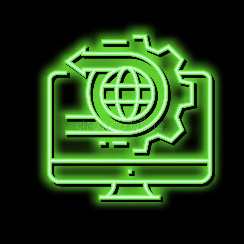 International Logistics Service Neon Glow Icon Illustration Stock ...