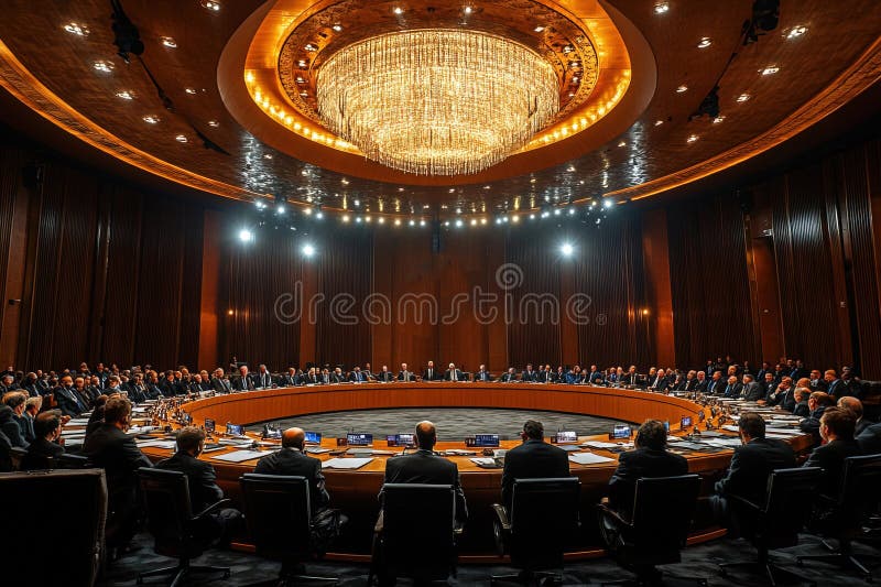 International Representatives Gather Around Large Round Table Important ...