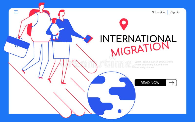 International Migration - Modern Flat Design Style Web Banner Stock ...