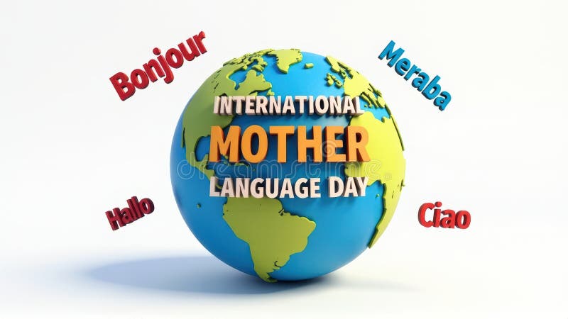 International Mother Language Day Globe Illustration Stock Illustration ...