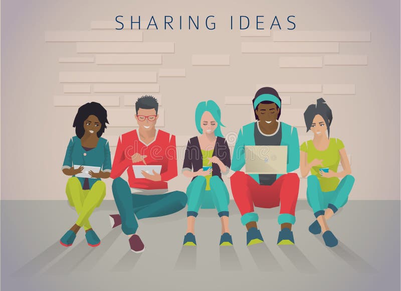 International Multicultural Team. Stock Vector - Illustration of chill ...