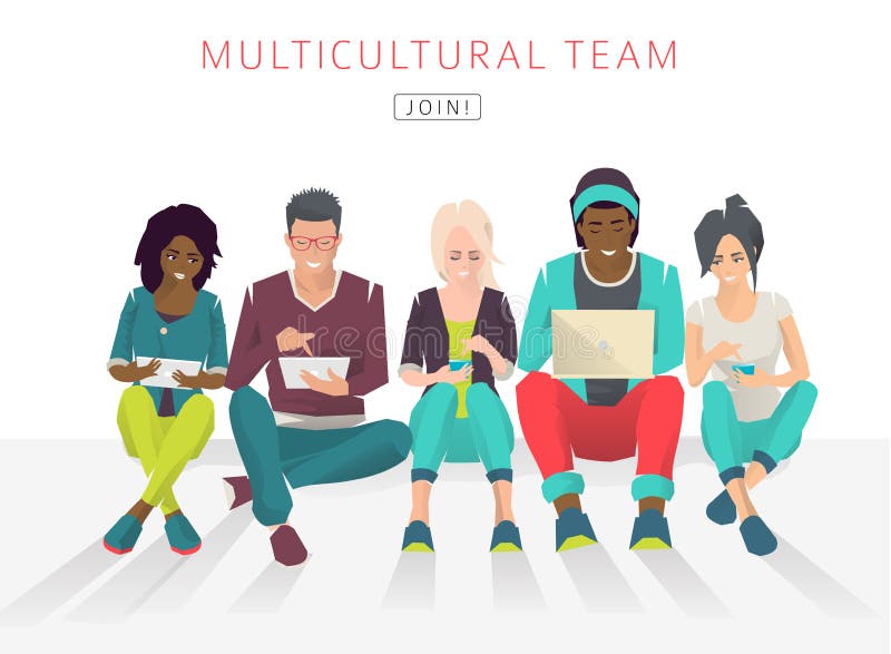 Multicultural Team,friends. Unity in Diversity. People of Different ...