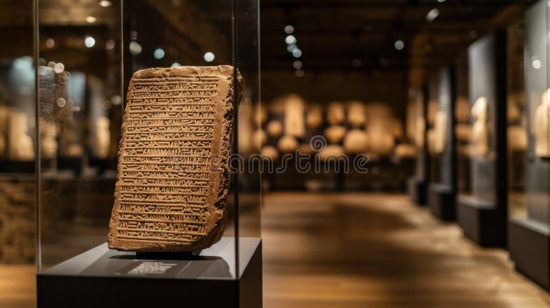 International Museum Day Ancient Cuneiform Tablet Display in Museum ...
