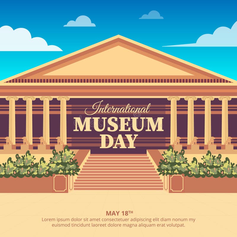 International Museum Day Design with a Museum Building Stock Vector ...