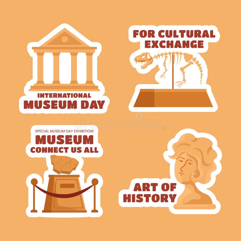 International Museum Day Vector Template for Social Media Label Stock ...