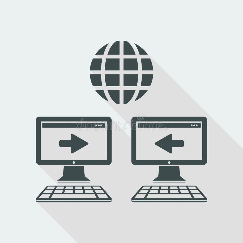 International Network Data - Minimal Flat Icon Stock Vector ...