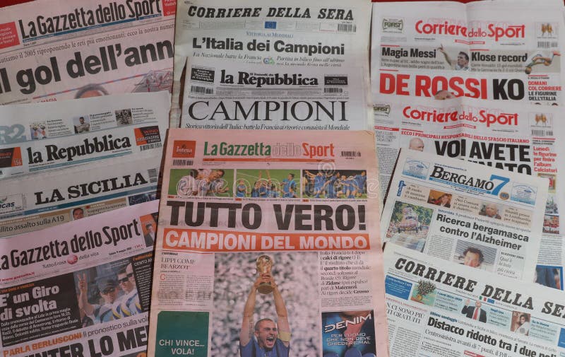 Italian newspapers editorial photography. Image of good - 110408212