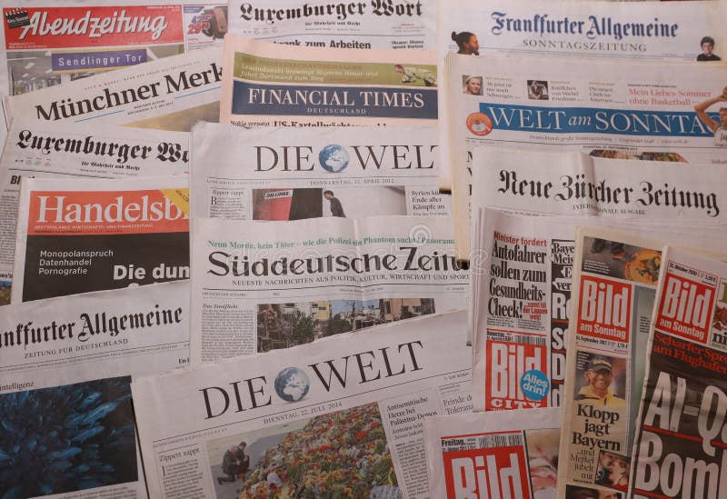 International Newspaper. German Newspapers Editorial Stock Photo ...