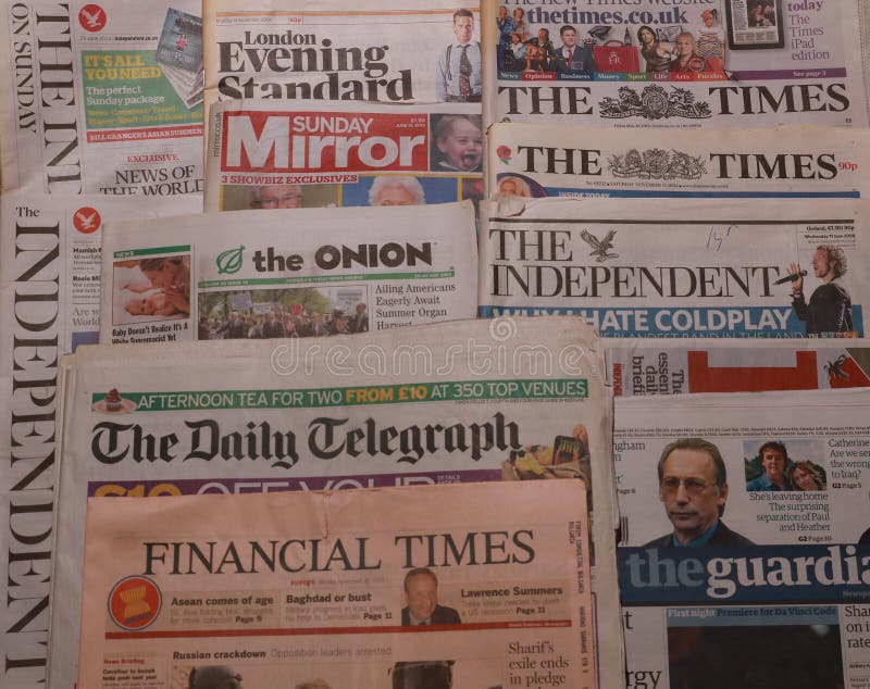International Newspaper. British Newspapers Editorial Stock Image ...