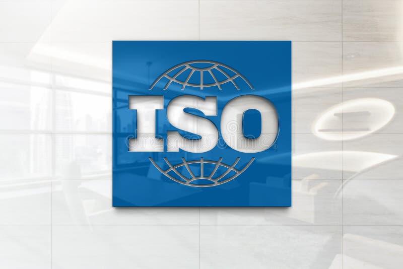 Iso on Glossy Office Wall Realistic Texture Editorial Stock Photo ...