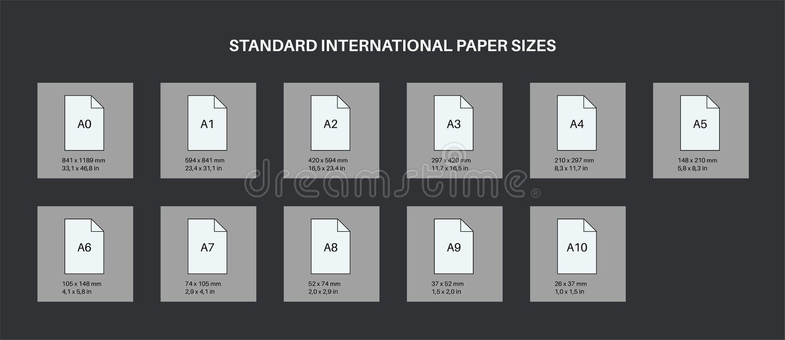 International Paper Sizes Stock Vector Illustration Of Vector 253817332
