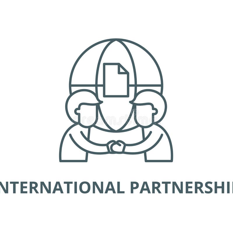 International Partnership Vector Line Icon, Linear Concept, Outline ...
