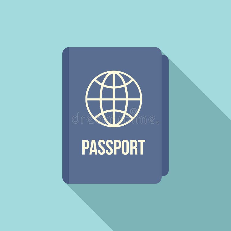 International Passport Icon, Flat Style Stock Vector - Illustration of ...