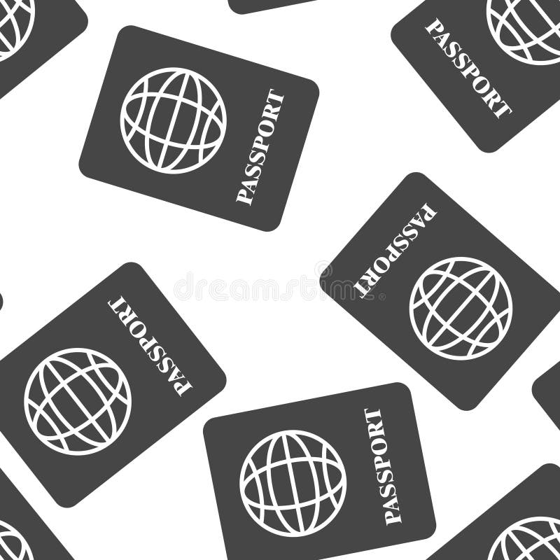 International Passport Vector Illustration Seamless Pattern on a White ...