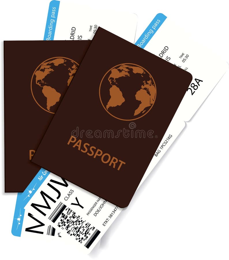 International Passports And Boarding Pass Tickets Stock Vector