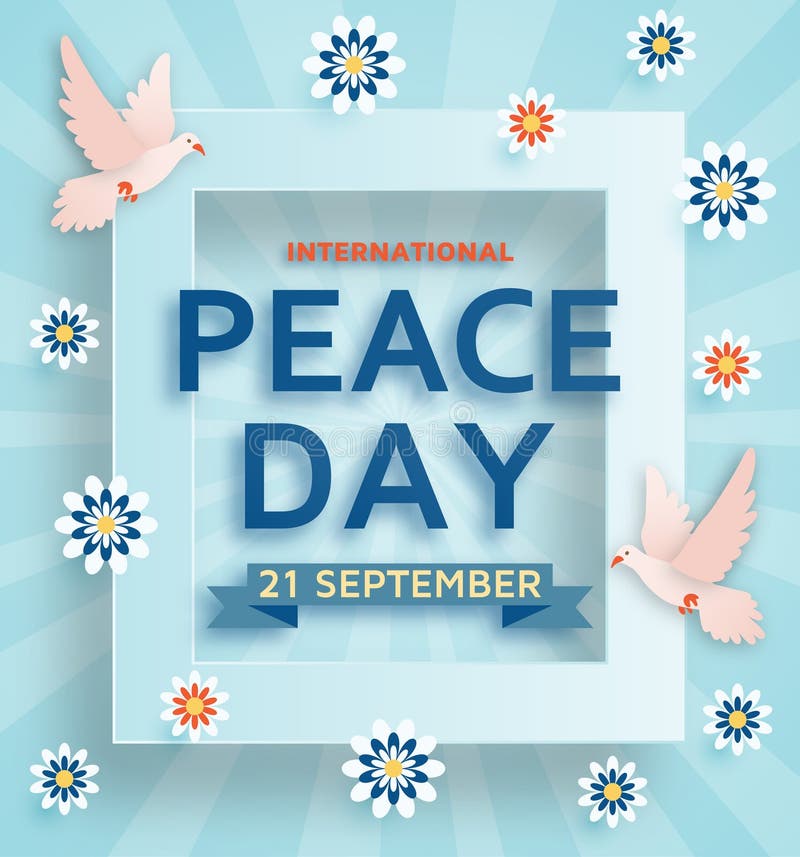 International Peace Day Background with Doves Stock Vector ...