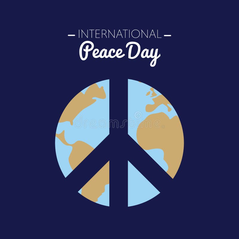 International Peace Day with the Earth Forming the Peace Symbol Stock ...