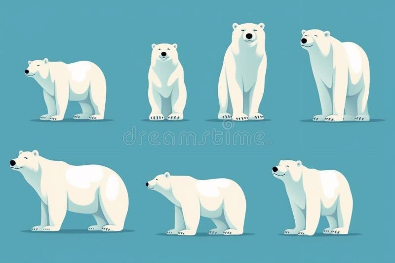 International Polar Bear Day.Set of Polar Bears Stock Illustration ...