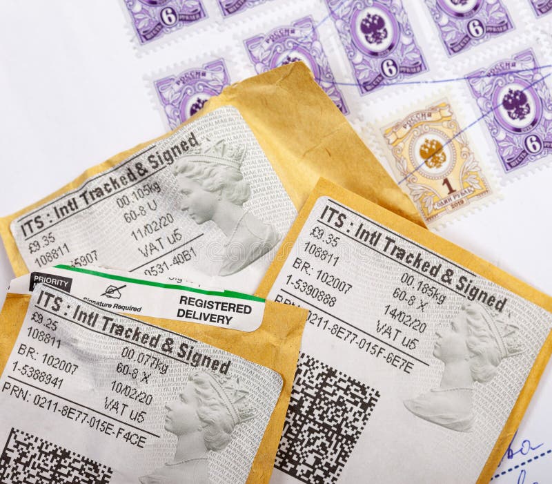 International Postage Marks on Envelopes Editorial Stock Image - Image ...