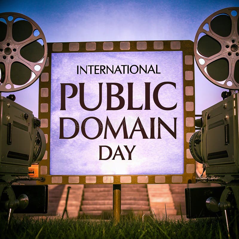 International Public Domain Day Round Badge Logo Template Vector Stock ...
