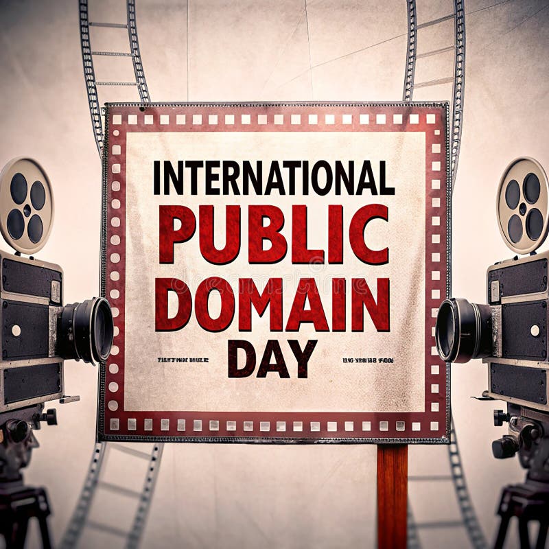 International Public Domain Day Round Badge Logo Template Vector Stock ...