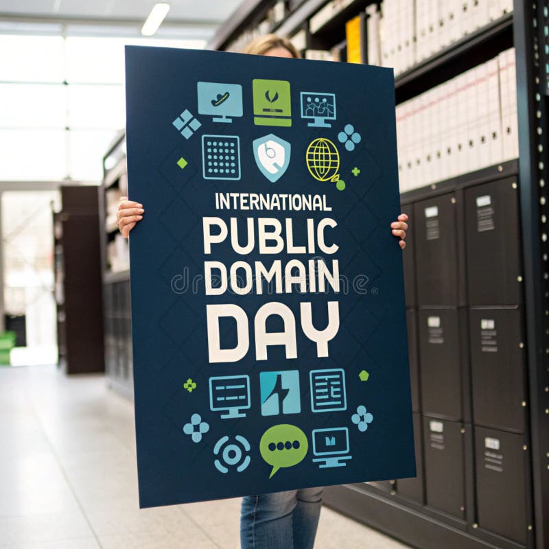 International Public Domain Day Round Badge Logo Template Vector Stock ...