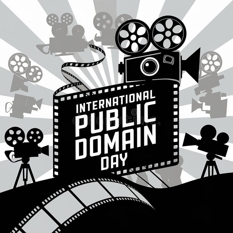International Public Domain Day Round Badge Logo Template Vector Stock ...