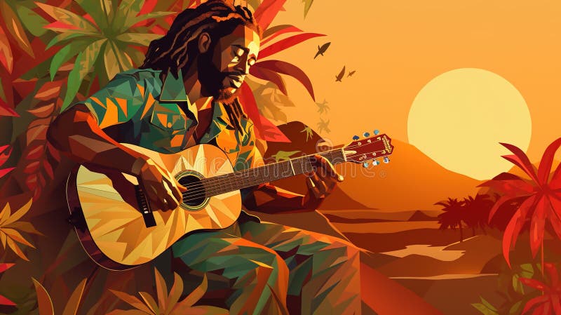International Reggae Day Celebration with this Abstract Illustration ...