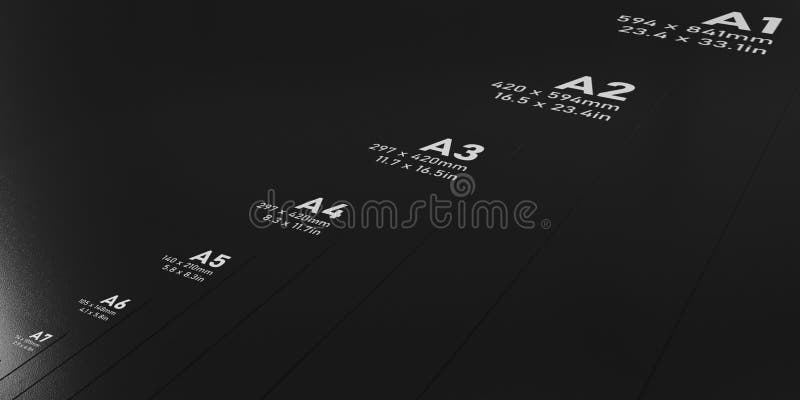 International a Series Paper Size Formats from A1 To A7 Background ...