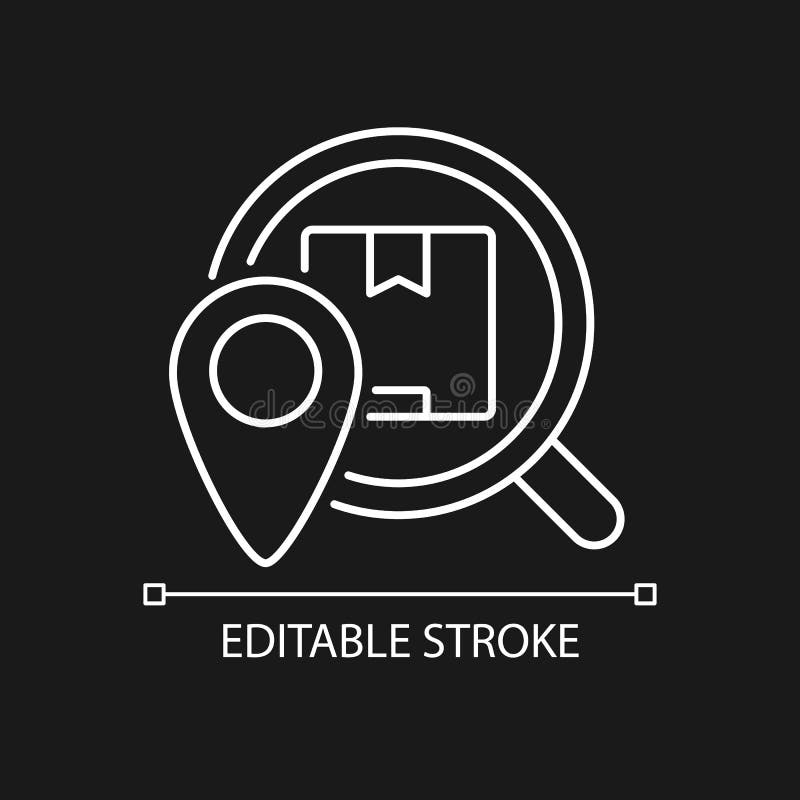 International Shipment Tracking Package White Linear Icon for Dark ...