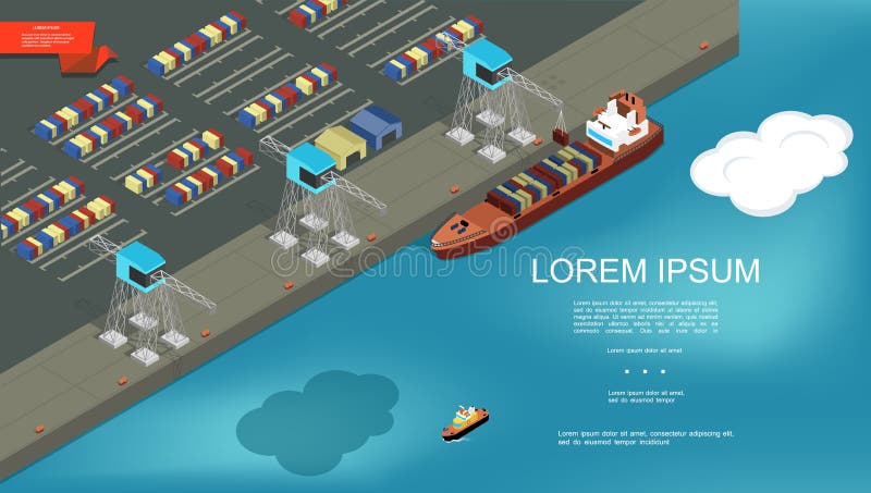 International Shipping Colorful Template Stock Vector - Illustration of ...