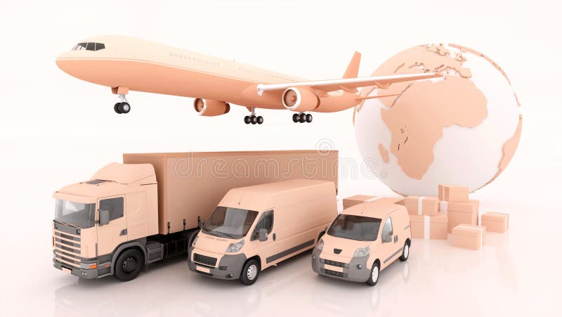 International Shipping and Delivery of Goods Stock Illustration ...