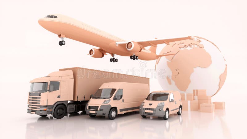 International Shipping and Delivery of Goods Stock Illustration ...