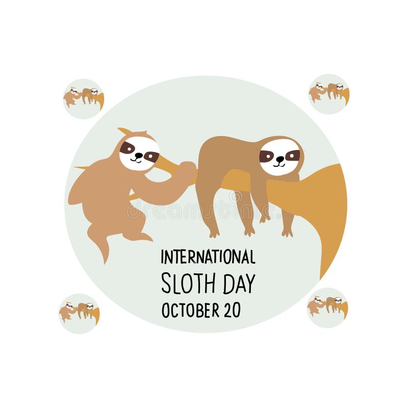 International Sloth Day Design Vector Illustration Stock Vector ...