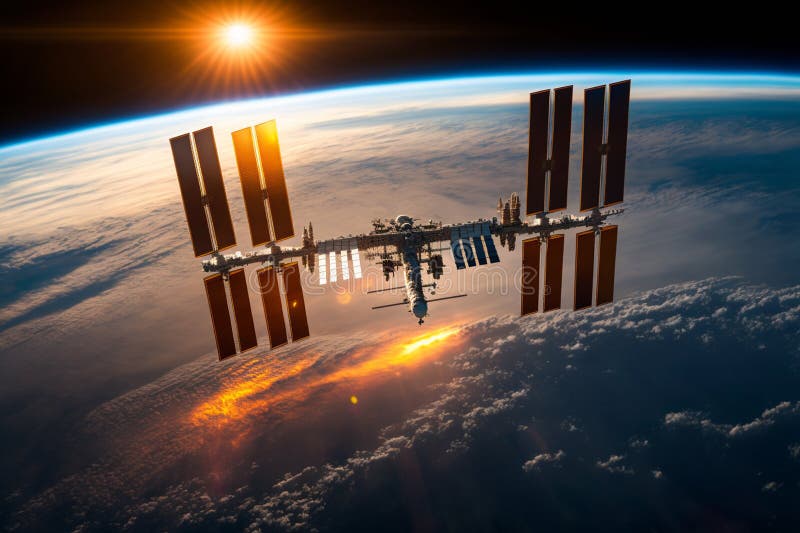 International Space Station Flies Around Planet Earth AI Generated ...