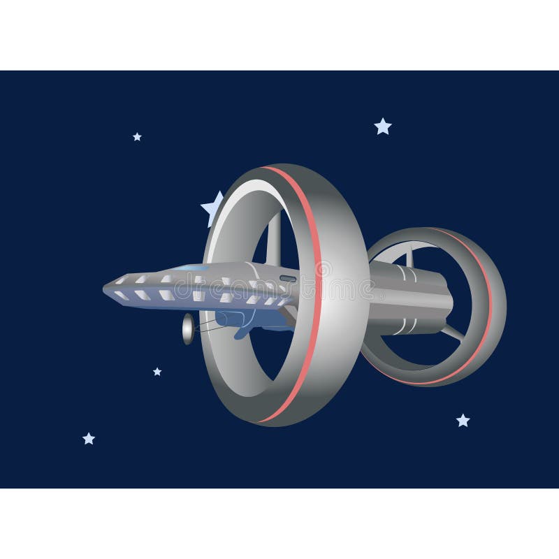 The International Space Station with Gravity Wheels. Vector ...