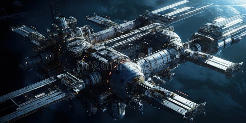 International Space Station in Orbit of Planet Earth. Stock ...