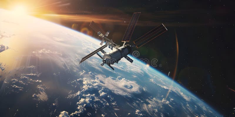 International Space Station Orbiting the Earth Background - Ai ...
