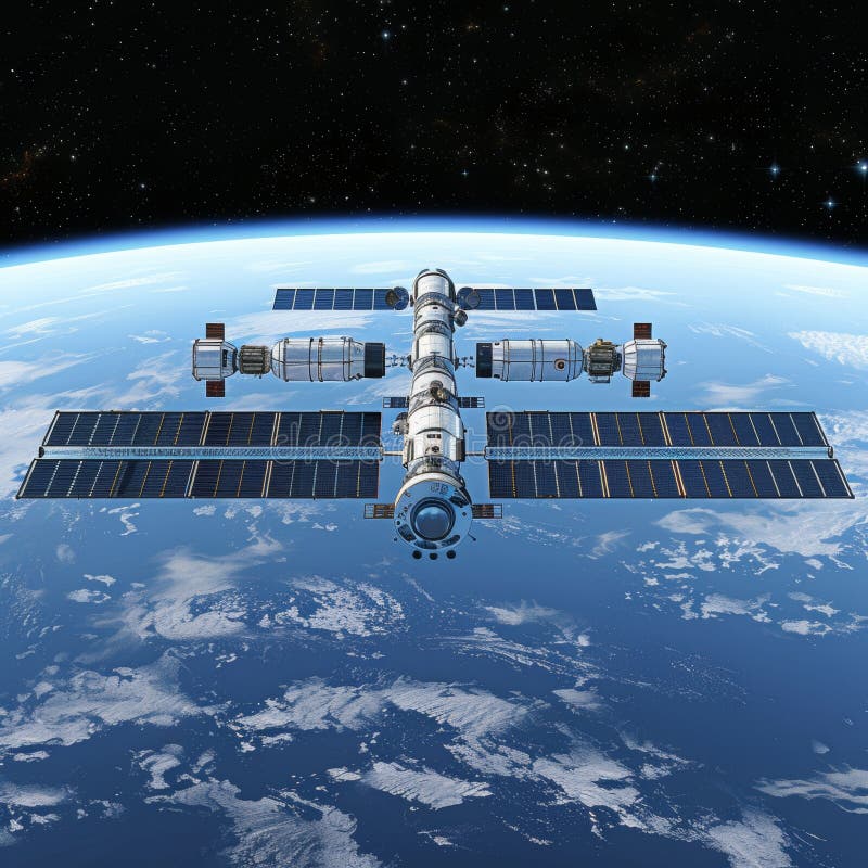 International Space Station Orbiting Earth, a Symbol of Human Ingenuity ...