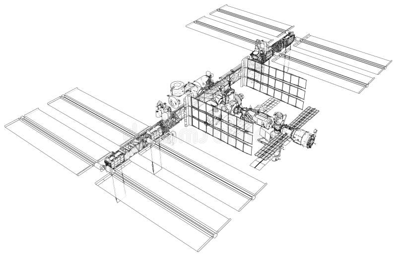 International Space Station Outline. Vector Stock Vector - Illustration ...