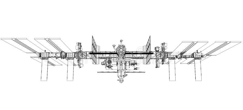 International Space Station Outline. Vector Stock Vector - Illustration ...